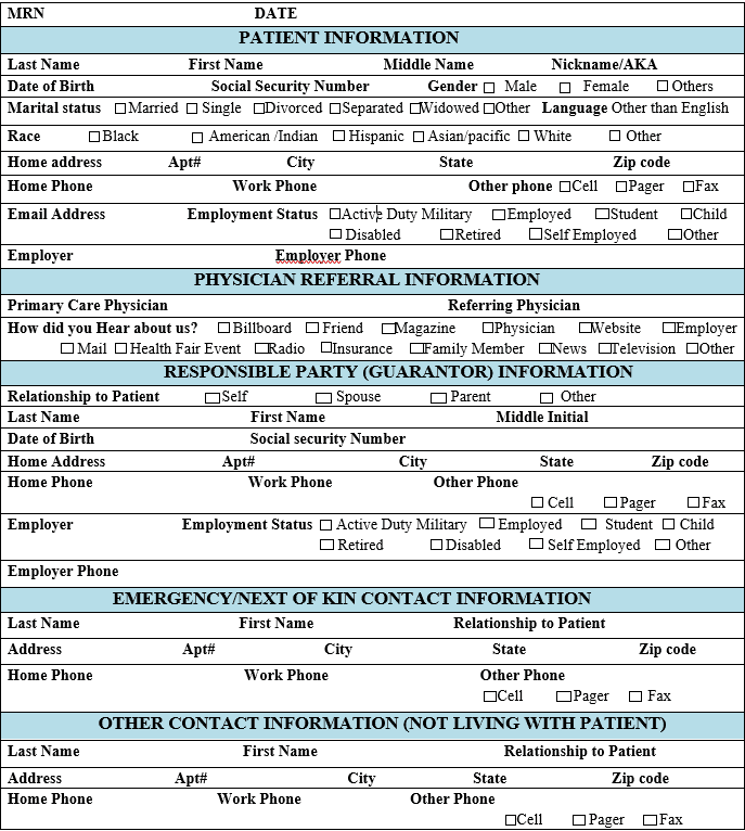 PATIENT DEMOGRAPHICS ENTRY PROCESS - Healthcare Outsourcing Services (BPO)